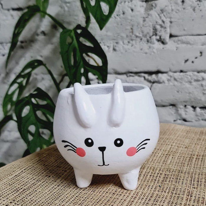 Jual Pot Lukis Hewan Dia 8 cm l Pot Lukis Gerabah l Pot Gerabah Sukulen ...