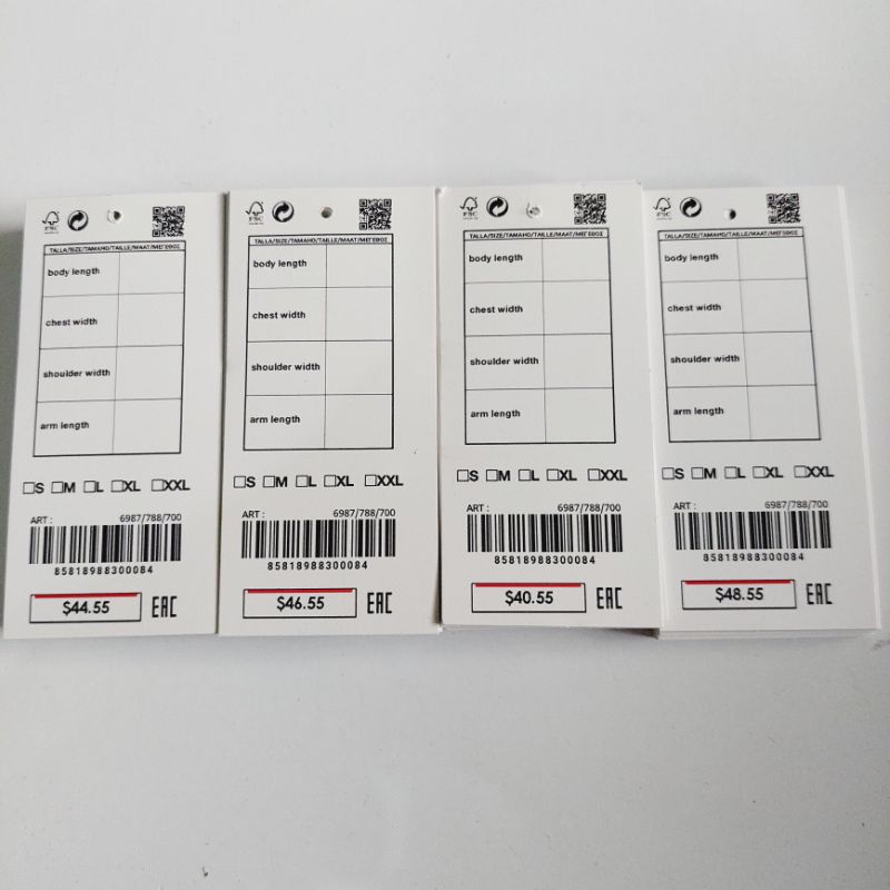 Jual hangtag label baju 4x9 dollar body 100 pcs hang tag hantag handtag ...