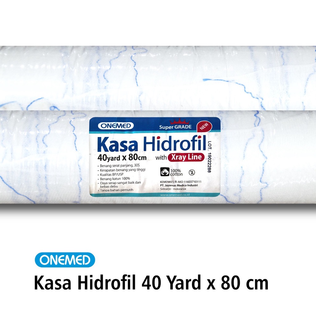 Jual Kasa Hidrofil OneMed 40yardx80cm Super Grade With Xray Line Roll ...