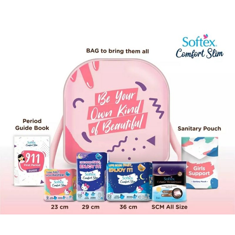 Jual Softex Hello Kitty First Period Kit 911 Package GRATIS TAS Pink ...
