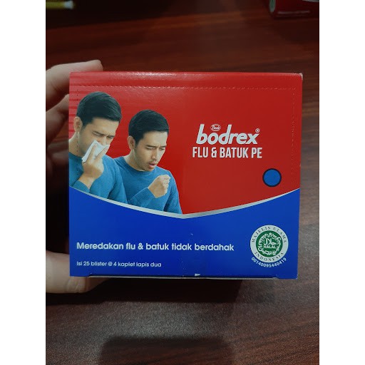 Jual Bodrex Flu&Batuk Pe biru (1 Box = 25 Strip = 100 pcs) | Shopee ...