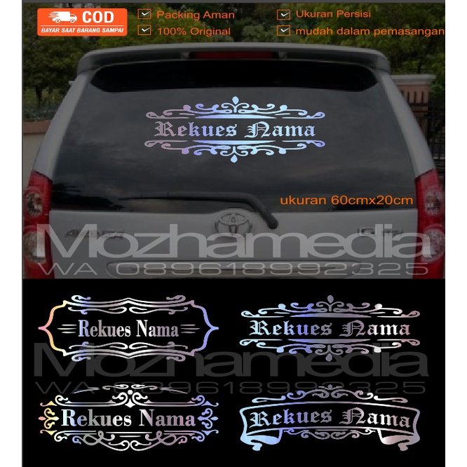 Jual Stiker kaca BELAKANG mobil stiker body mobil custom nama mobil ...