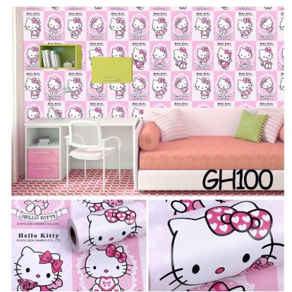 Jual Wallpaper sticker dinding hello kitty doraemon/walpaper dinding motif alam ukuran 45 cm x ...