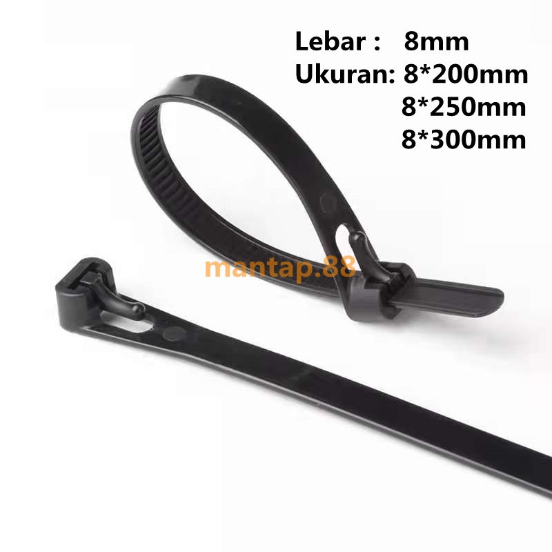 Jual Kabel Ties/Kabel Tis Bisa Di Buka Kembali 20cm/25cm/30cm (Lebar 8mm) /Reusable Cable Ties ...