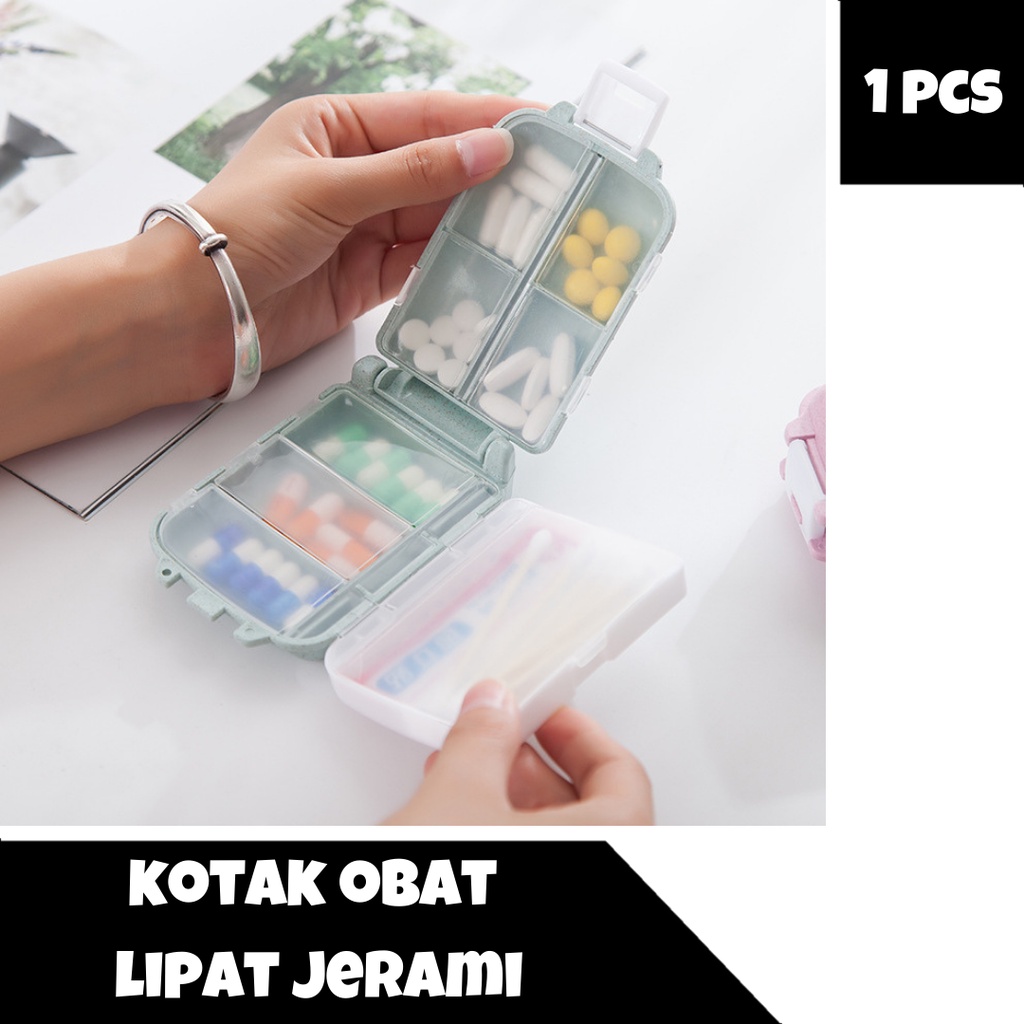 Jual KEDAI TUKANG - Kotak Obat Vitamin Jerami Lipat 3 Tingkat 8 Sekat ...