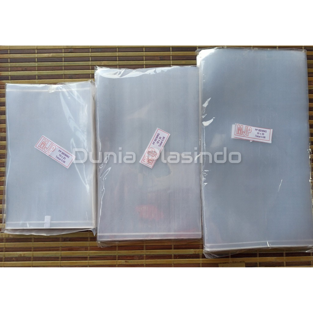 Jual Plastik PP Bening MJP Tebal 0.08 12x20 12x25 15x25 18x25 18x30 20x30 20x35 22x40 25x40 ...