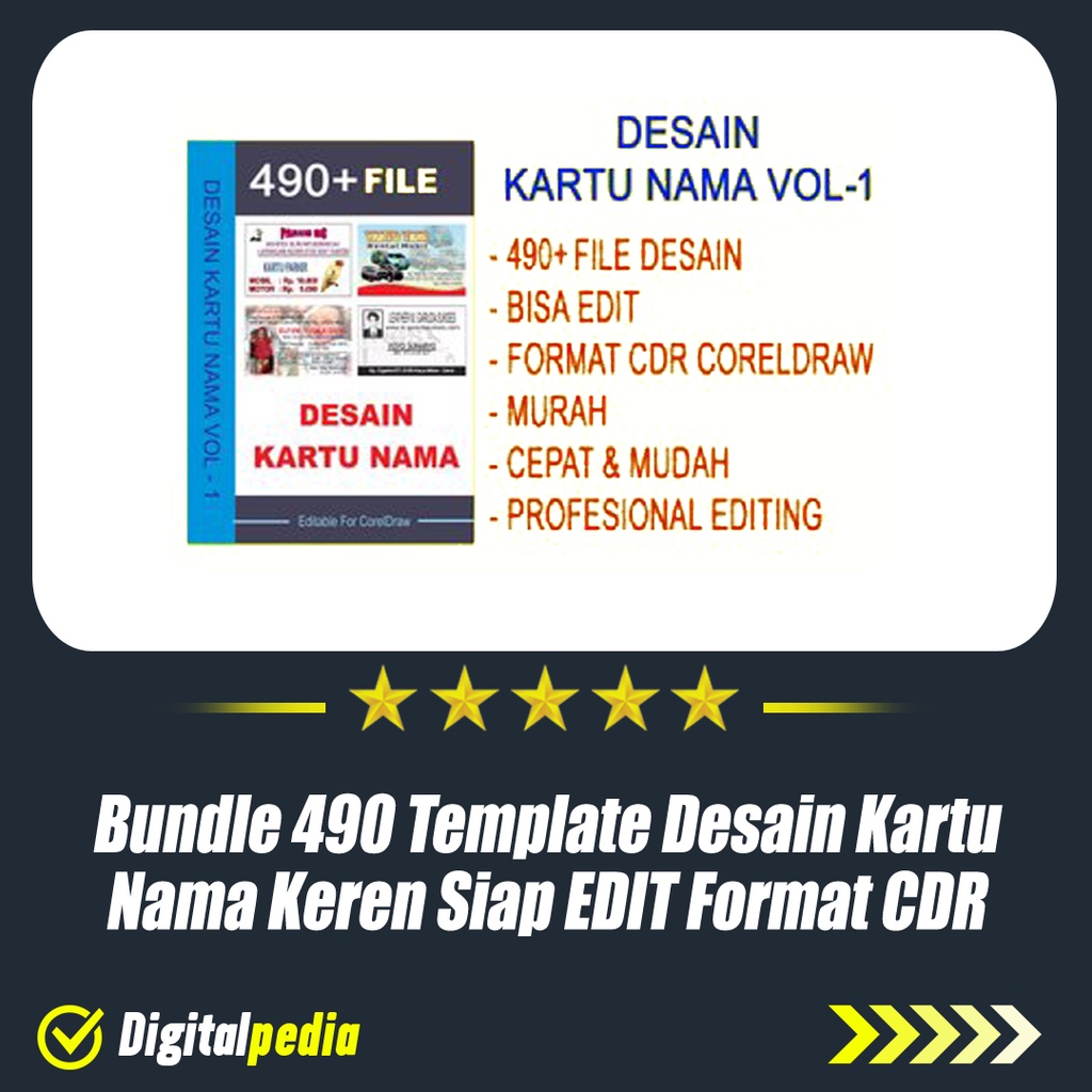 Jual Bundle 490 Template Desain Kartu Nama Keren Siap EDIT Format CDR ...