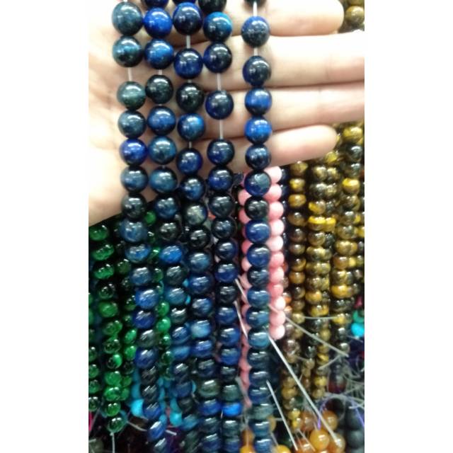 Jual Tiger eyes biru/blue 10mm | Shopee Indonesia