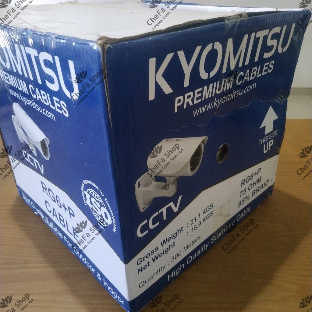 Jual Kabel CCTV RG6 Power Kyomitsu 300 Meter / 300M Roll / 95% Braid 75 Ohm / Indoor Outdoor ...