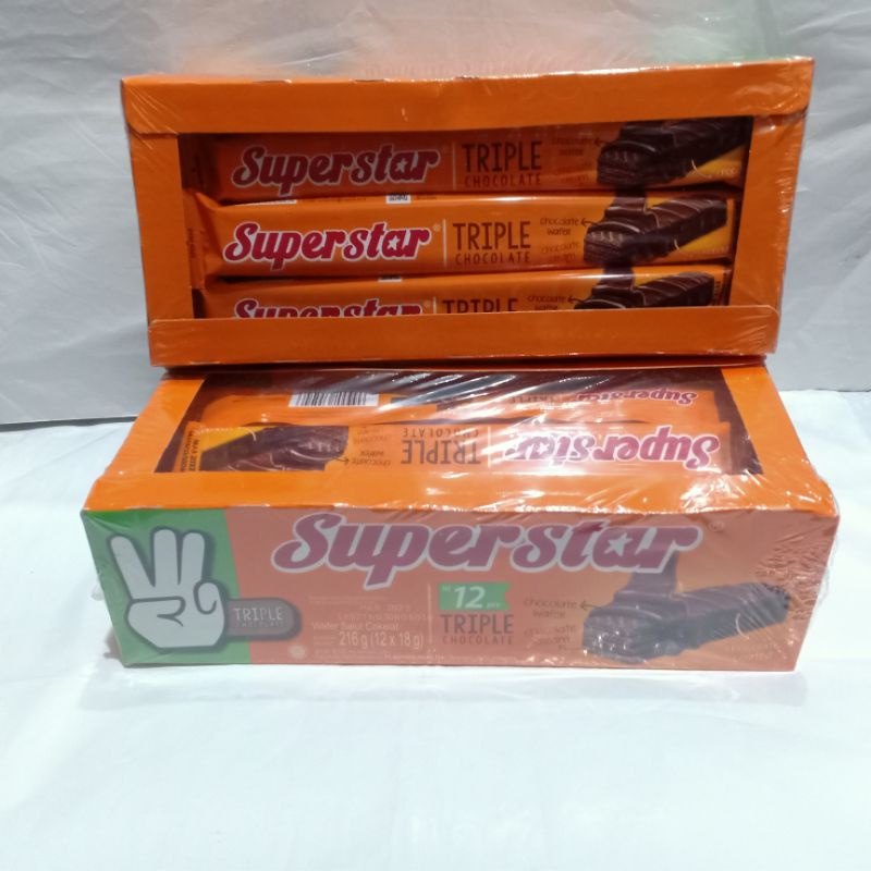 Jual Superstar Wafer Triple Chocolate Box Isi 20 Pcs (Kemasan baru ...