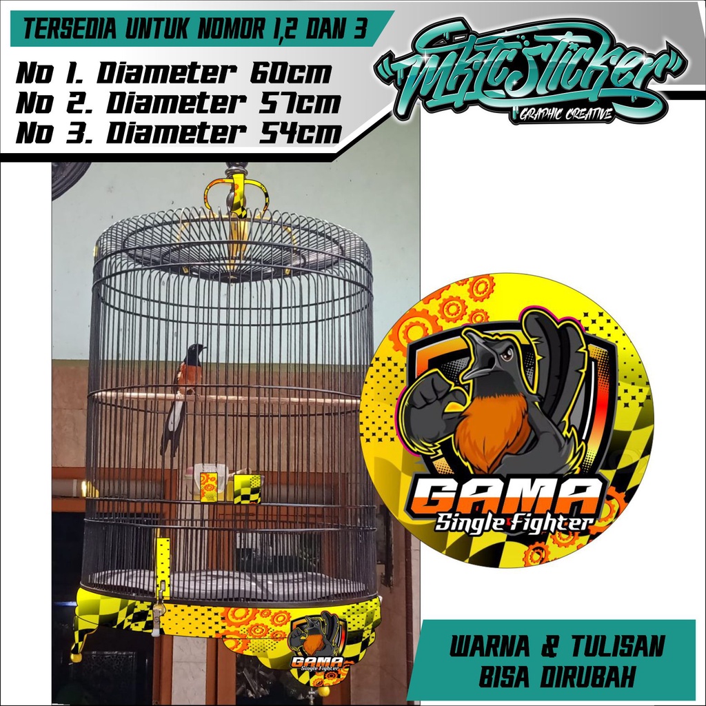 Jual STICKER SANGKAR BURUNG BUNDAR FULL SET MOTIF BURUNG DAN NAMA ...