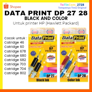 Jual Tinta DATAPRINT DP 27 Hitam dan DP 28 Warna Tinta Refill Untuk ...