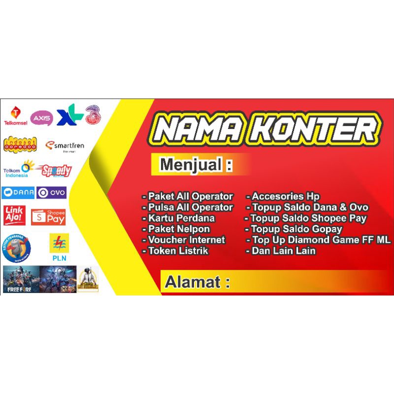 Jual Cetak Spanduk Baner konter pulsa / Service Hp /Loket pembayaran ...