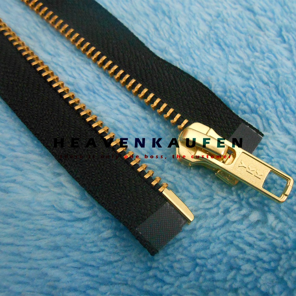 Jual Resleting YKK besi 26" inchi 65 cm hitam gold Gigi emas zipper ...