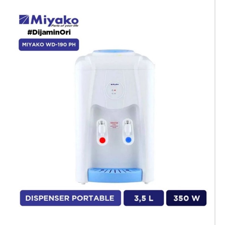 Jual MIYAKO Portable Water Dispenser WD-190 PH - Putih Biru | Shopee ...