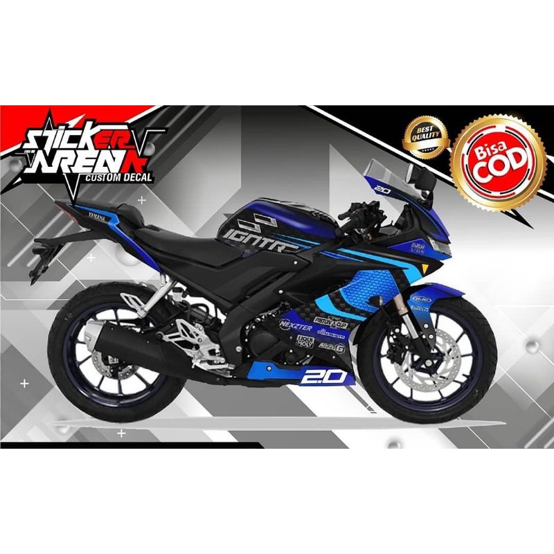 Jual STICKER DECAL YAMAHA R15 GRADASI BIRU HITAM | Shopee Indonesia