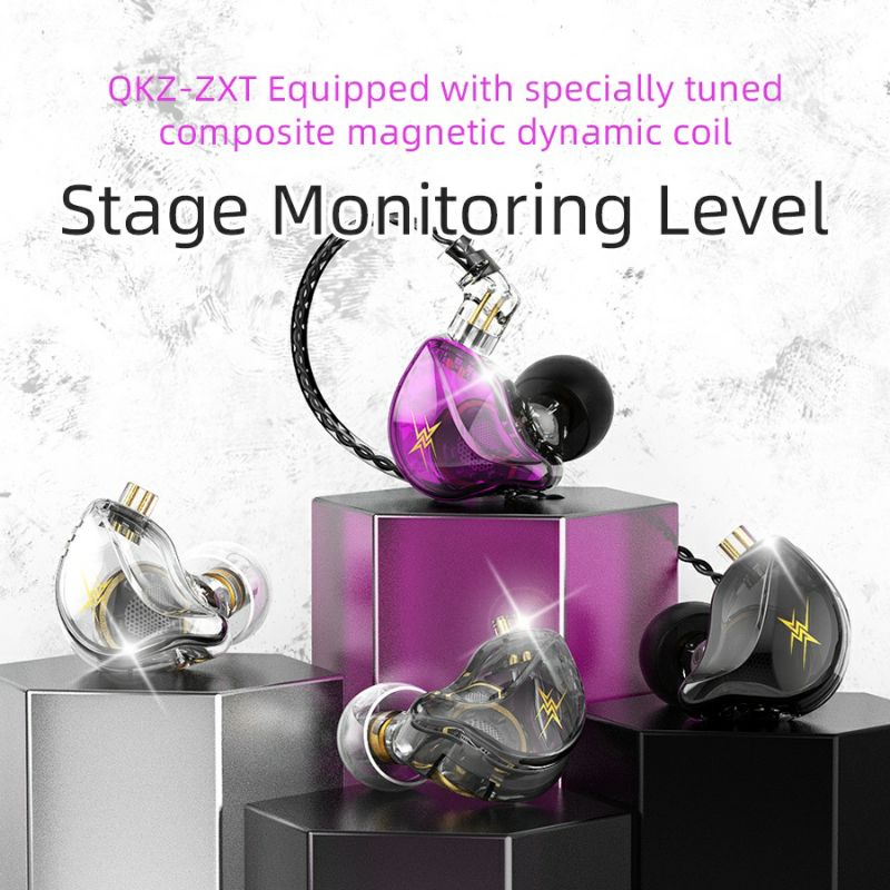 Jual QKZ ZXT with Mic Earphone 1 Dynamic HIFI Bass Earbuds In Ear ...