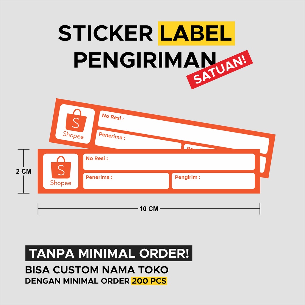 Jual [SATUAN] Sticker Label Pengiriman (2x10 cm) | Shopee Indonesia
