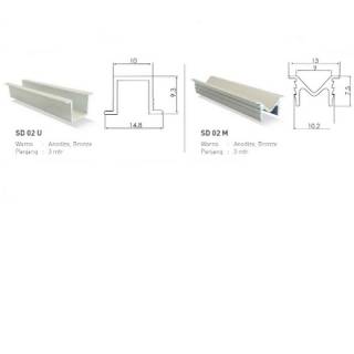 Jual Rel Aluminium Pintu Sliding Huben SD-02 U dan SD-02 M | Shopee Indonesia