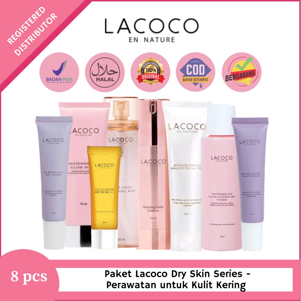 Jual Paket Lacoco Dry Skin Series Rekomendasi Skincare untuk Perawatan Pelembab Kulit Kering ...