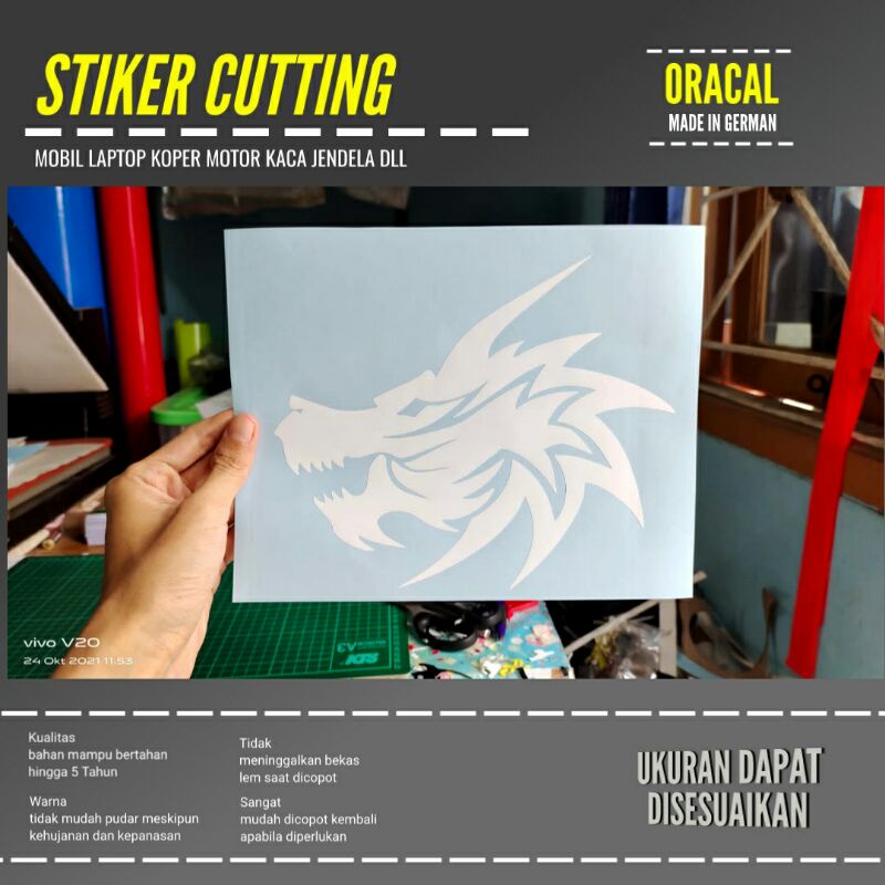Jual STIKER NAGA 2 CUTTING BAHAN ORACAL CUSTOM | Shopee Indonesia