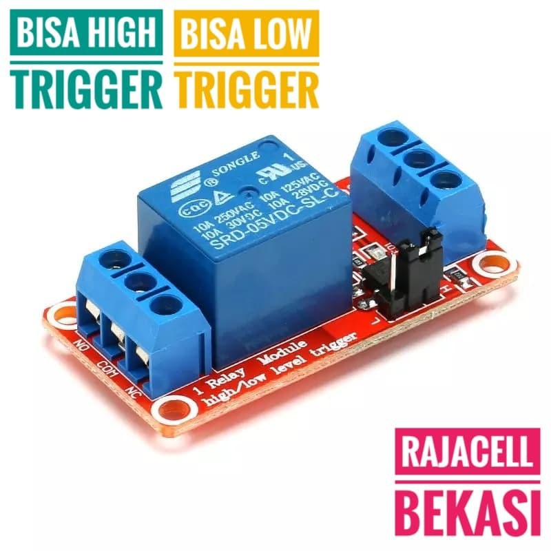 Jual Relay module Arduino 1ch Dual Input bisa High dan Low Active ...