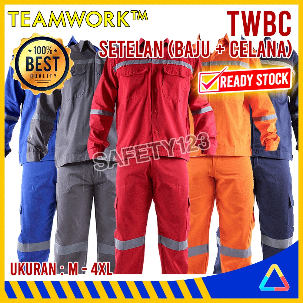 Jual TWBC TeamWork Setelan Set Baju Celana Kerja Safety Wearpack ...