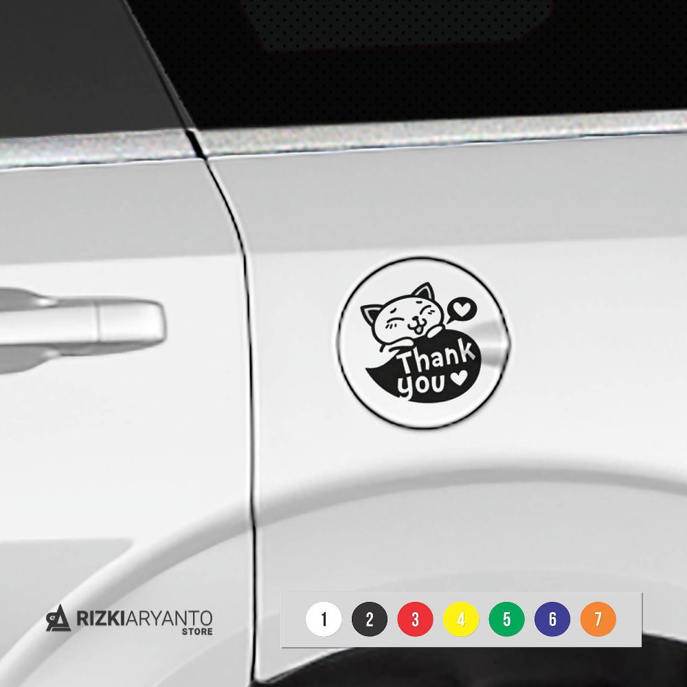 Jual Stiker Tutup Tangki Mobil Cat Thank You Kucing Lucu Sticker ...