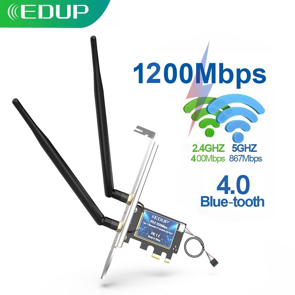 Jual PREORDER EDUP 1200Mbps PCI Express Network Card WiFi Adapter Dual ...