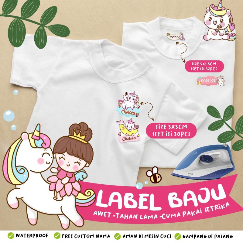 Jual PROSES CEPAT - STICKER KAIN ANAK CEWEK CUSTOM NAMA BERKARAKTER ...