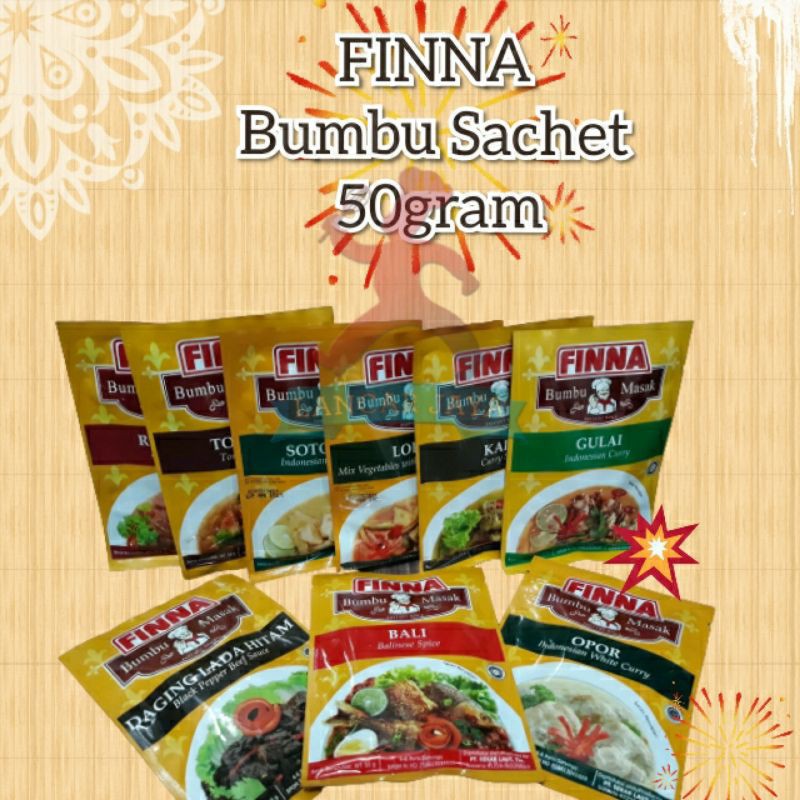 Jual FINNA Bumbu sachet 50gram/bumbu masak | Shopee Indonesia