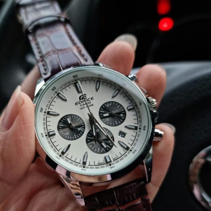 Jual Jam Tangan Pria CASIO EDIFICE EFR527L Kulit Chronograph Stainless ...