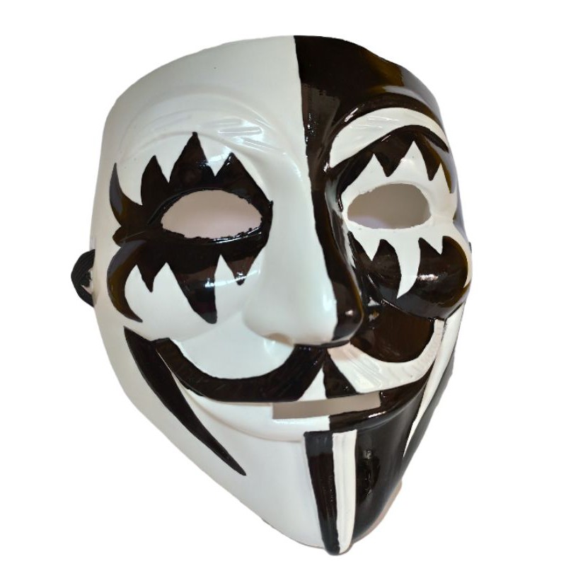 Jual TOPENG ANONYMOUS TOPENG HACKER VENDETTA MASK CUSTOM "HITAM PUTIH ...