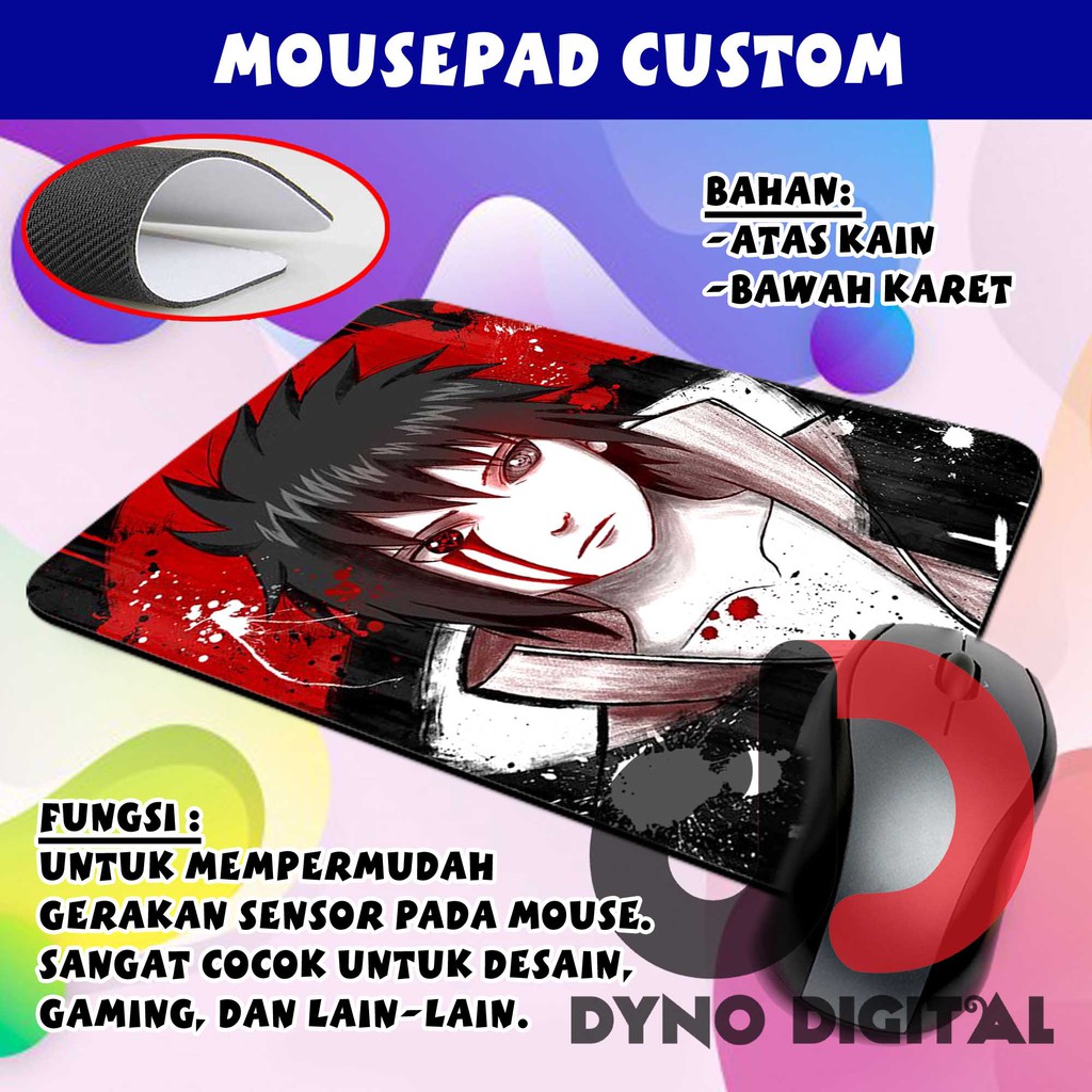 Jual Mousepad Custom Tatakan Mouse Uchiha Sasuke Rinnegan Sharingan ...