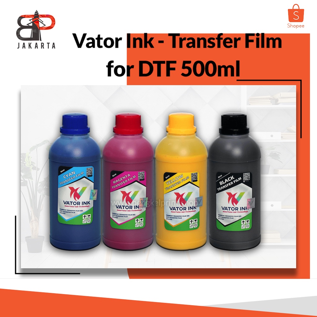 Jual TINTA DTF VATOR INK Premium Quality Sablon DTF Hasil Pekat -500ML - CMYKW | Shopee Indonesia