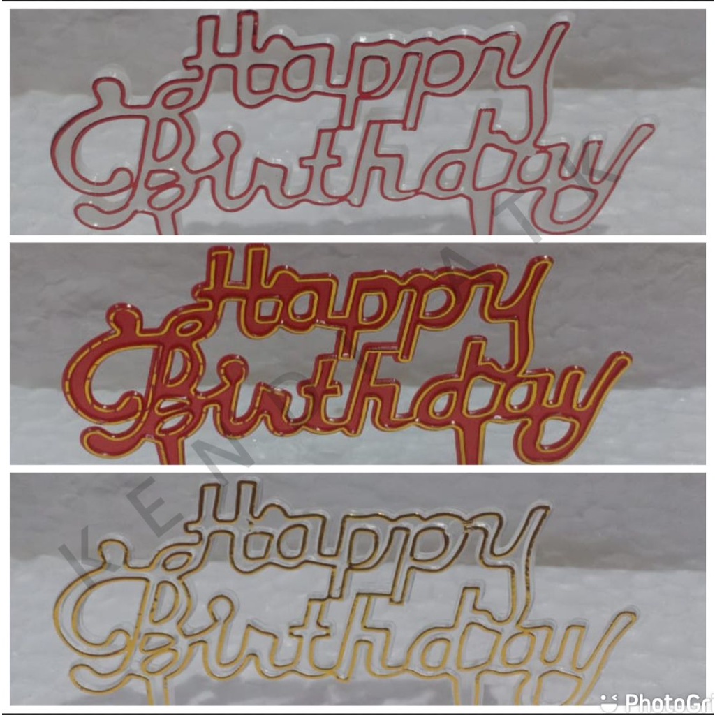 Jual CAKE TOPPER HIASAN KUE MURAH MERIAH tulisan "HAPPY BIRTHDAY ...