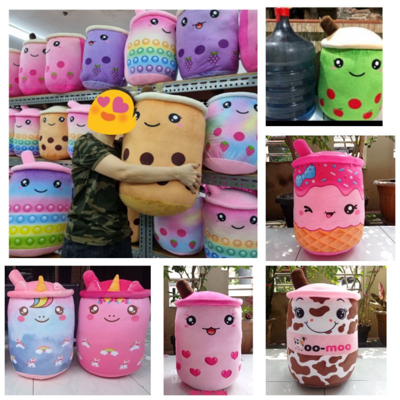 Jual Boneka boba milk tea brown sugar JUMBO size sebesar galon | Shopee ...