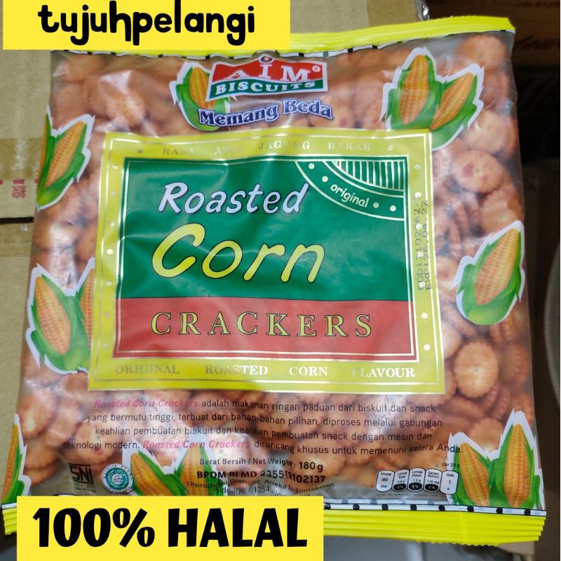 Jual AIM Biscuit Roasted Corn Crackers Biskuit Rasa Jagung Bakar 180 ...