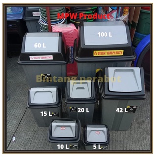 Jual MPW PRODUCT - Tempat Sampah MPW Abu Silver 5L 10L 15L 20L 42L 65L 100L / Tong Sampah ...