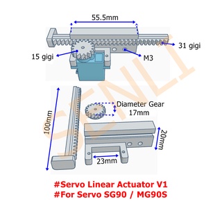 Jual Servo SG90 MG90S Servo Linear Actuator V1 | Shopee Indonesia