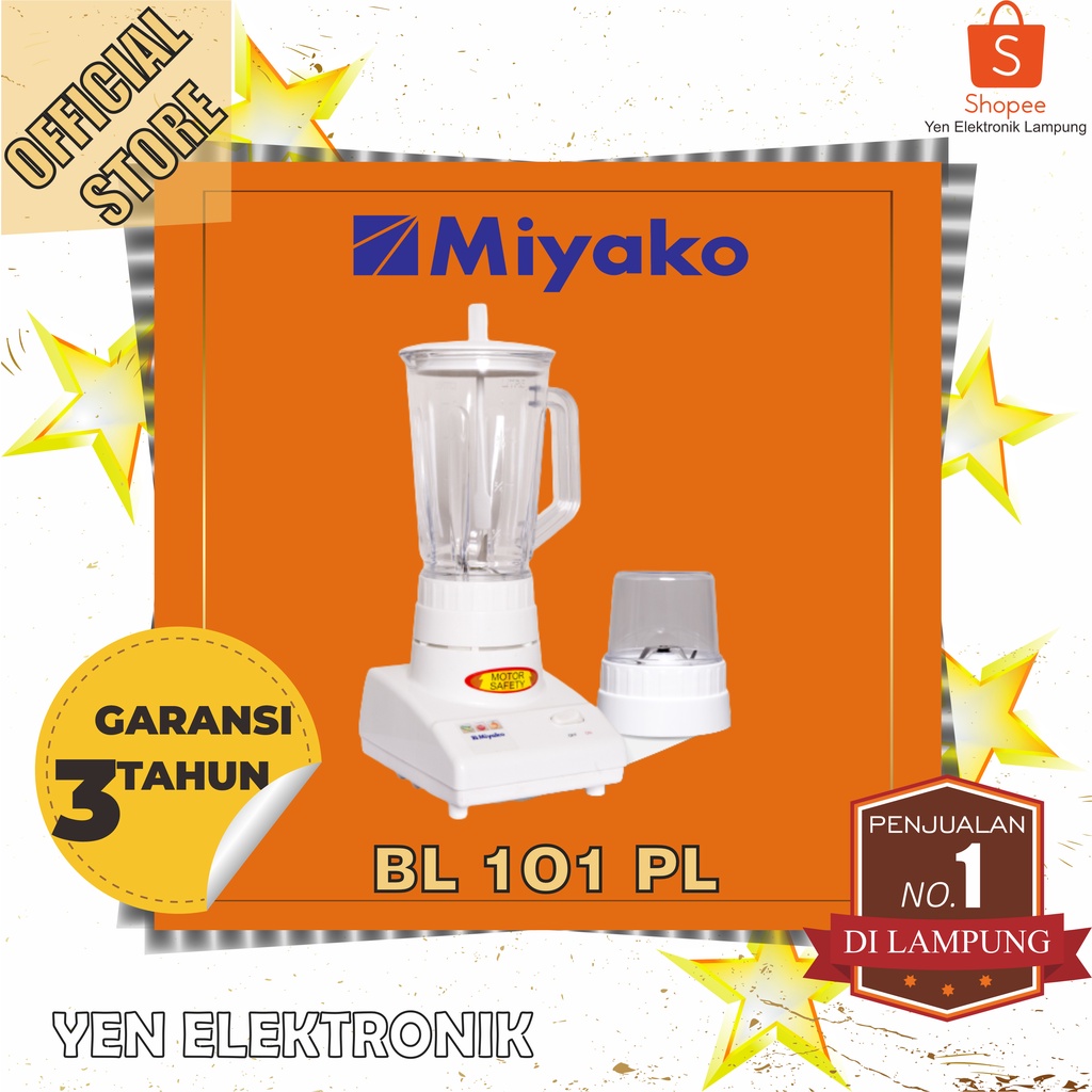 Jual Miyako BL 101 PL Blender Plastik 2 IN 1 (1 Liter) Garansi Resmi ...
