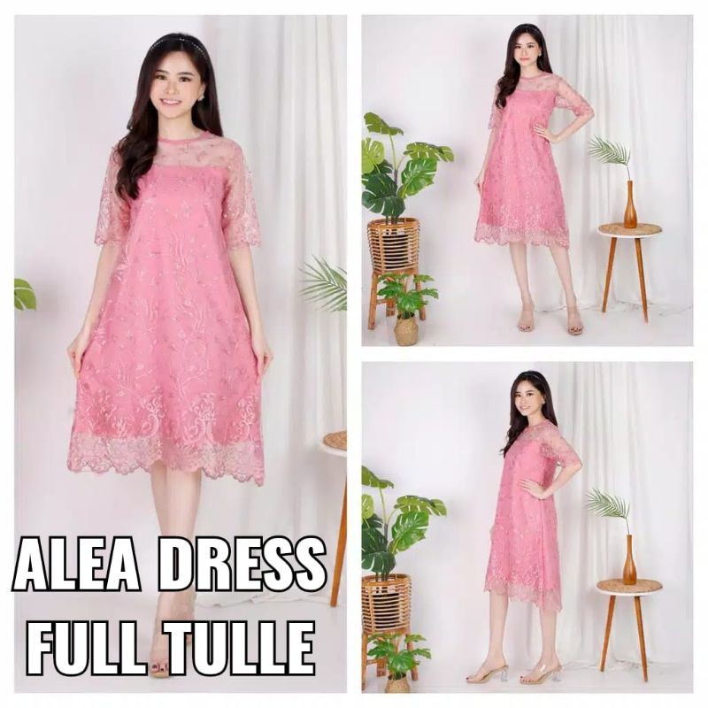 Jual ALEA DRESS FULL TILE / DRESS PESTA / DRESS BROKLAT TILE / BOSA BISA SERAGAM BRIDESMAIDS ...