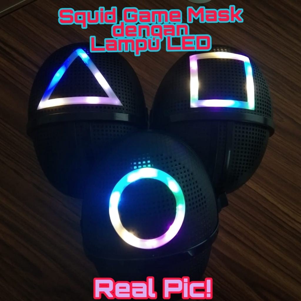 Jual Topeng Squid Game Mask Guard Staff Topeng Halloween Mask LED Best ...