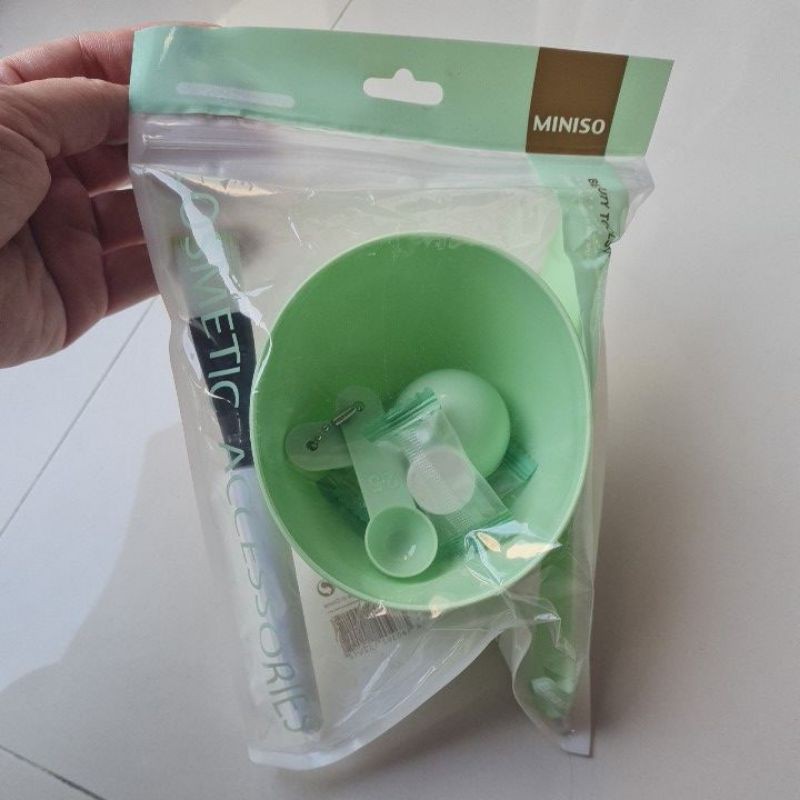 Jual MINISO DIY BEAUTY TOOLS SET. Masker permen set miniso dengan kuas ...
