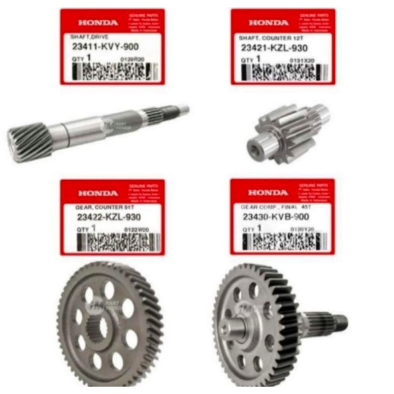 Jual GIGI GEAR RASIO GARDAN KOMPLIT SET AS RODA 4PCS BEAT SPACY SCOOPY ...