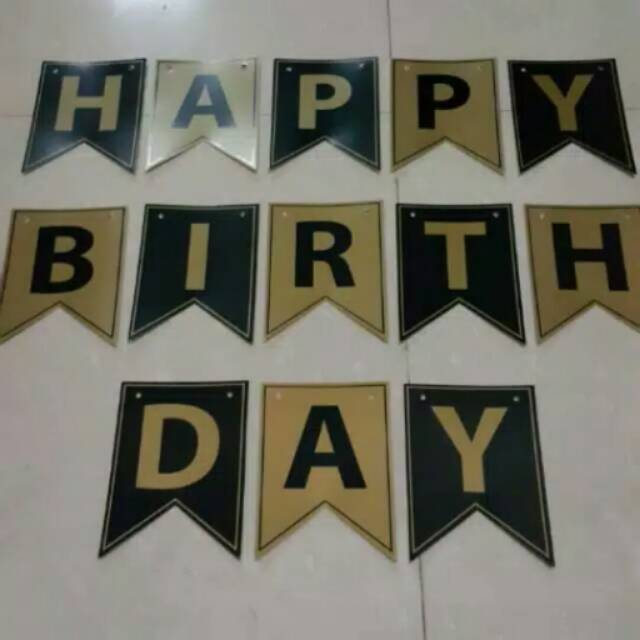 Jual Banner hbd black-gold | Shopee Indonesia