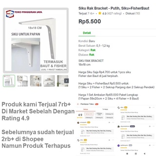 Jual Siku Rak Dinding Siku Rak Siku Dinding Bracket Dinding Penahan ...