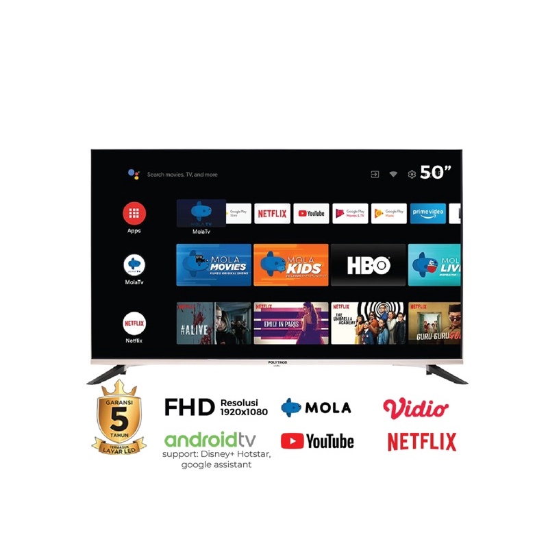 Jual Polytron Smart Android TV 50 inch PLD 50AG9953 | Shopee Indonesia