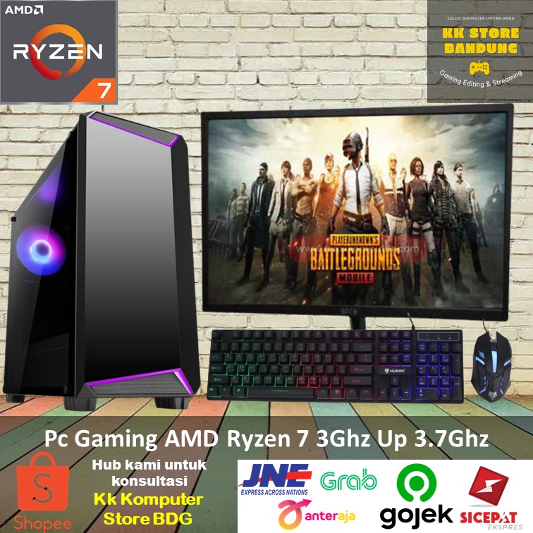 Jual Pc Rakitan Gaming amd ryzen 7 ram 16gb full set monitor siap pakai Pc Desktop Pc gaming ...