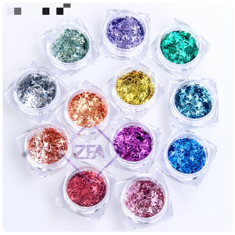 Jual Serpihan Glitter Star Sparkle Holografik Bentuk Bintang Ujung ...